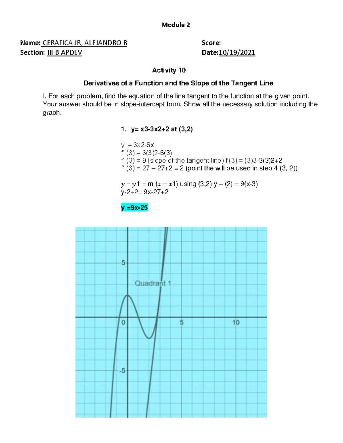 Cerafica Module 2 ACT 10 - Module 2 Name: CERAFICA JR, ALEJANDRO R ...
