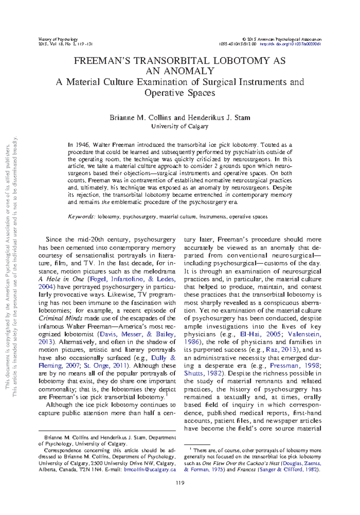 2015-28487-002 - article - FREEMAN’S TRANSORBITAL LOBOTOMY AS AN ...