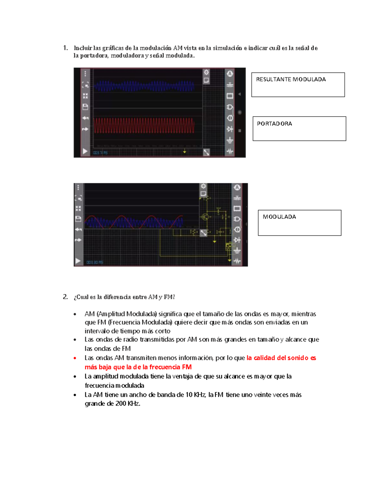 U2P1 Modulacion Analogica - Incluir las gr·ficas de la modulaciÛn AM ...