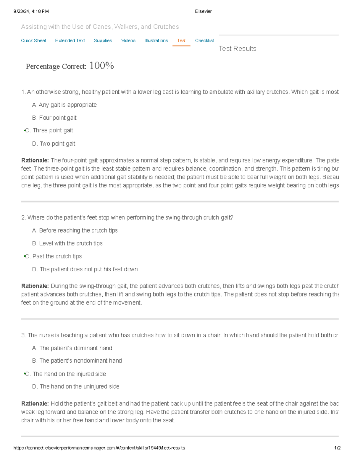 Assisting with the Use of Canes, Walkers, and Crutches - Which gait is ...