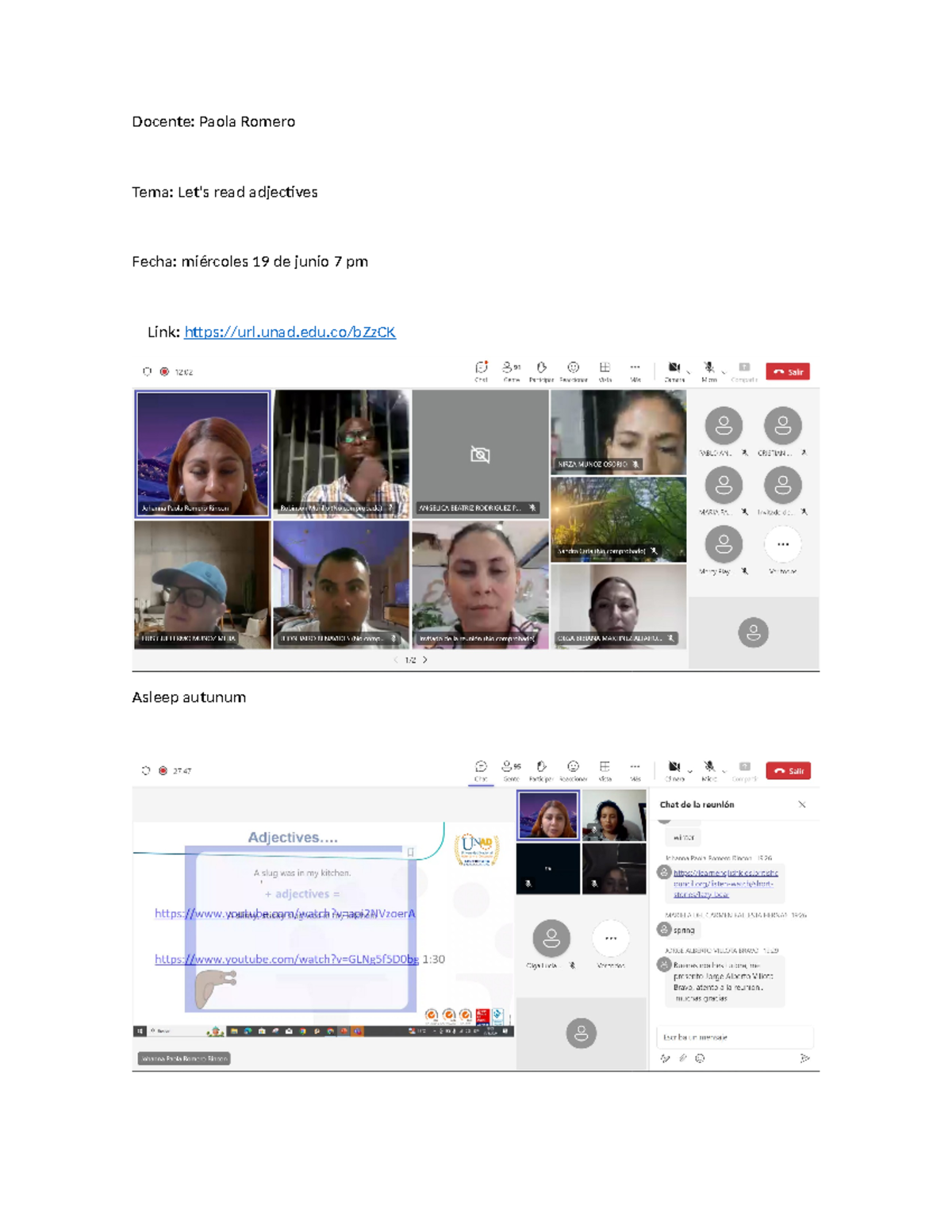 Workshop 2 - Ingles B1+ - Docente: Paola Romero Tema: Let's read ...