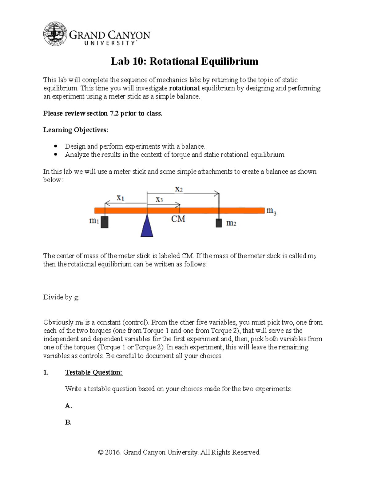 PHY-111L-RS-Lab10 Rotational Equilibrium - Lab 10: Rotational ...