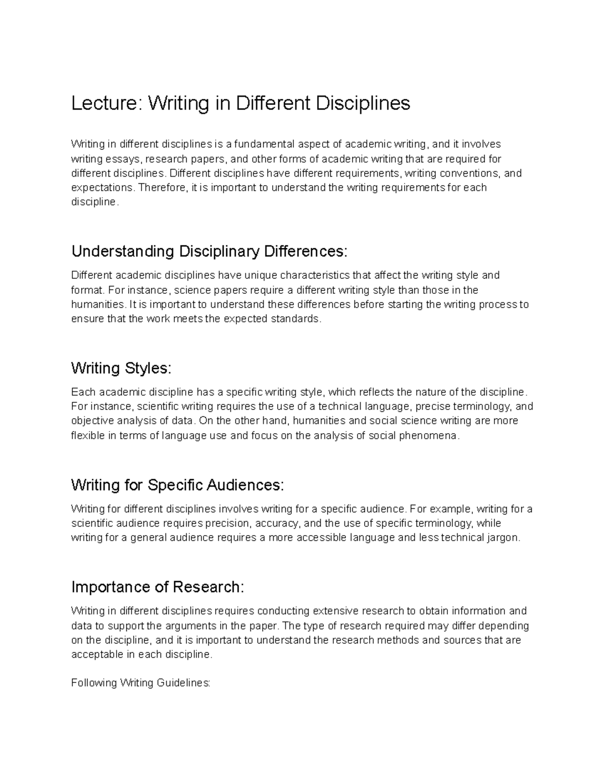 Advanced Foundations of College English (EGL-0090) Lecture 25 - Writing ...