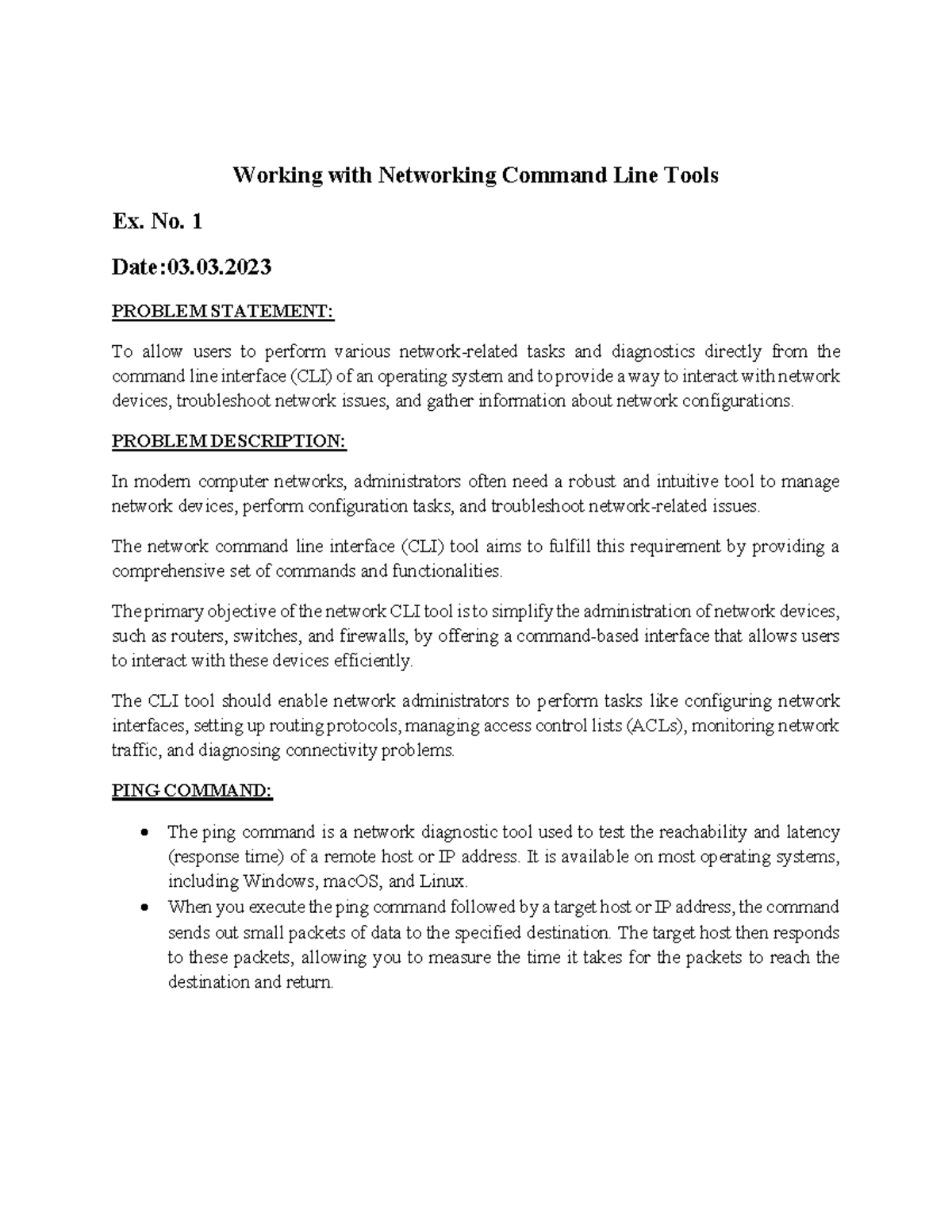 Network Lab Record Full PDF - Working with Networking Command Line ...