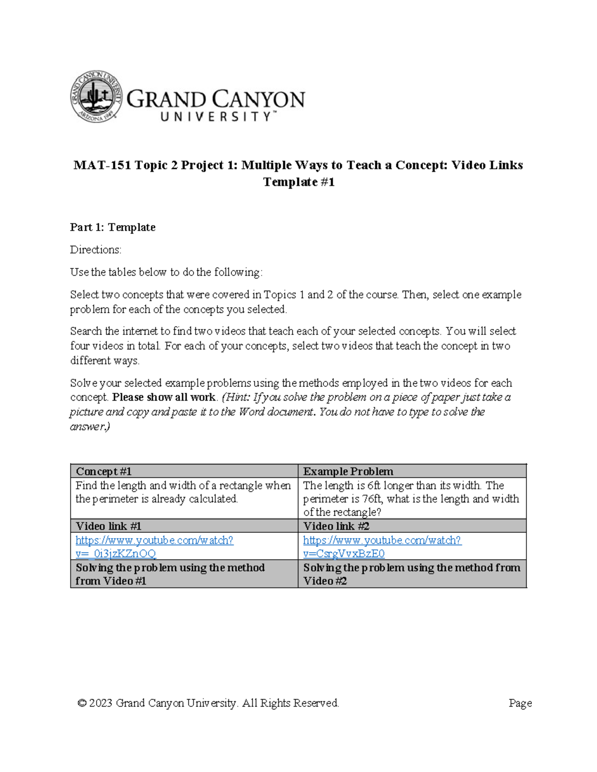 MAT-151-T2-Project 1 - MATH assignment - MAT-151 Topic 2 Project 1 ...