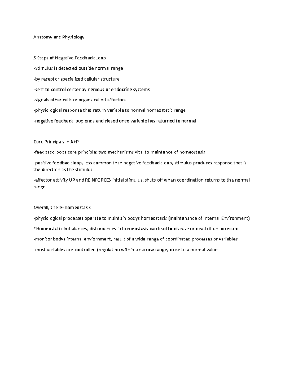 Anatomy and Physiology Notes - Anatomy and Physiology 5 Steps of ...