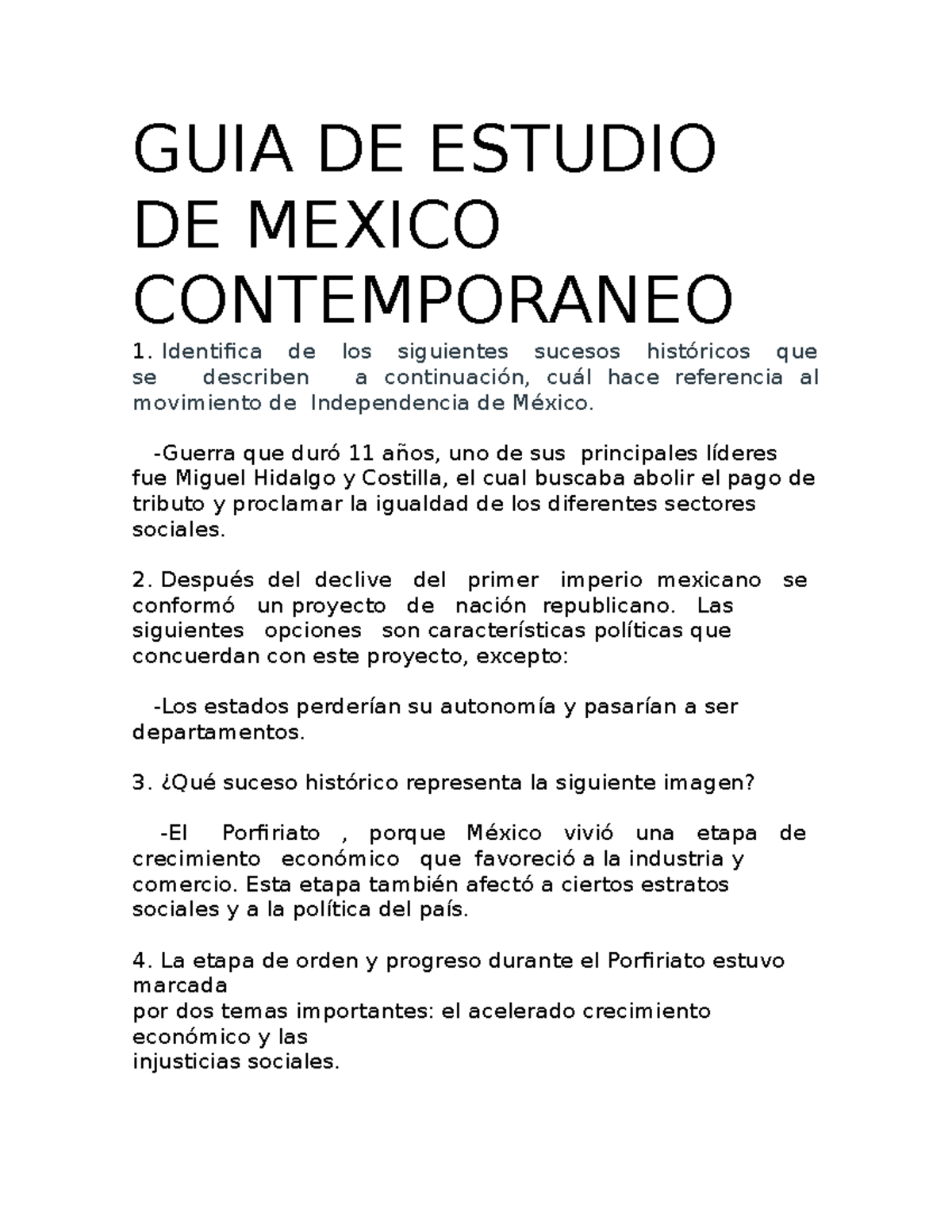 Examen final historia resuelto - GUIA DE ESTUDIO DE MEXICO ...