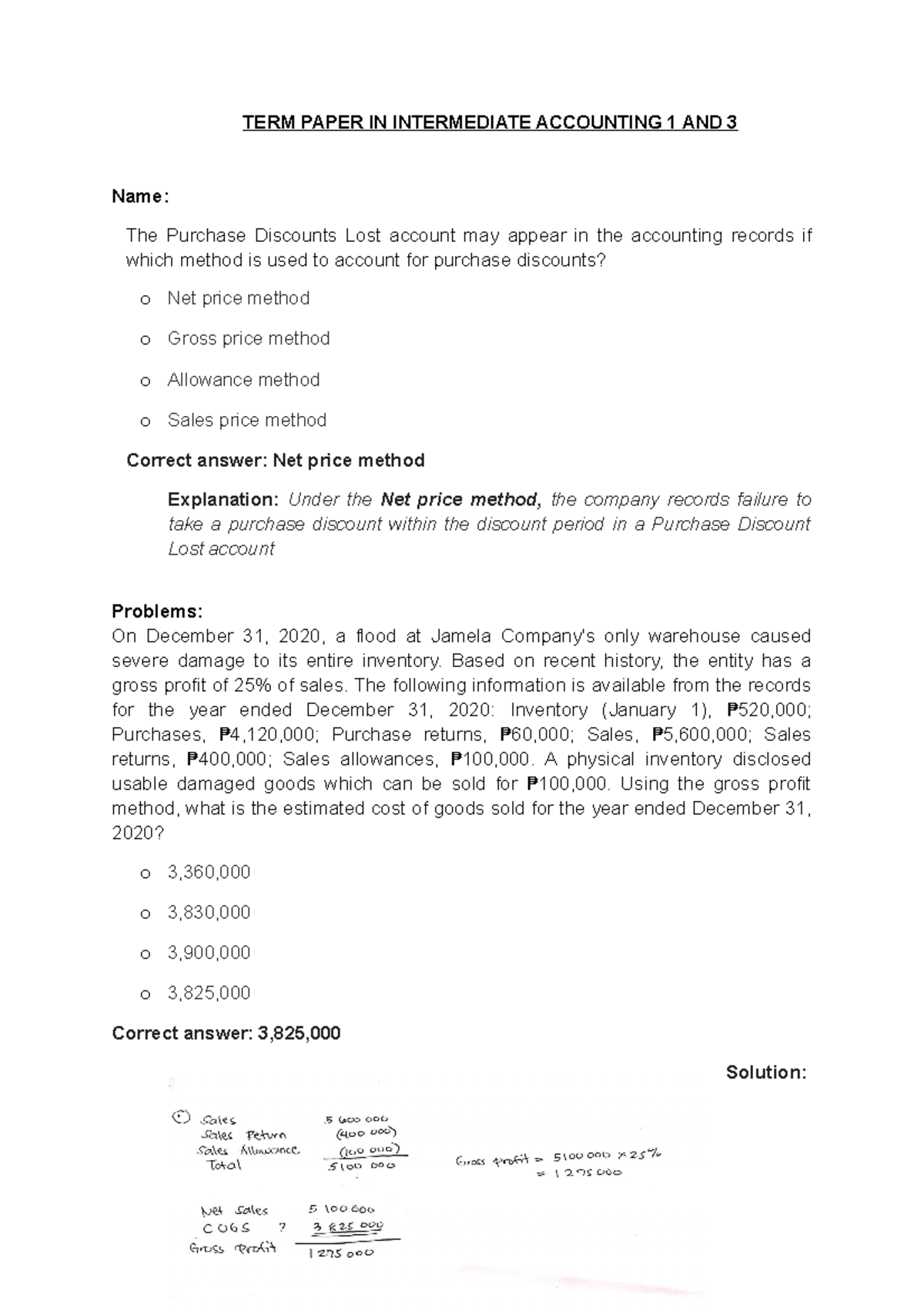 IA1 and IA3 sample quiz - business administration - WMSU - Studocu