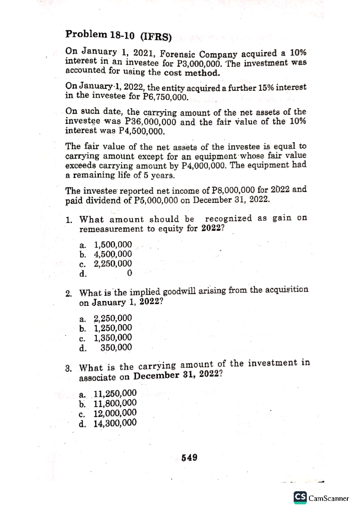 Problem 18 - Intermediate Accounting (Volume One) 2021 Edition By ...