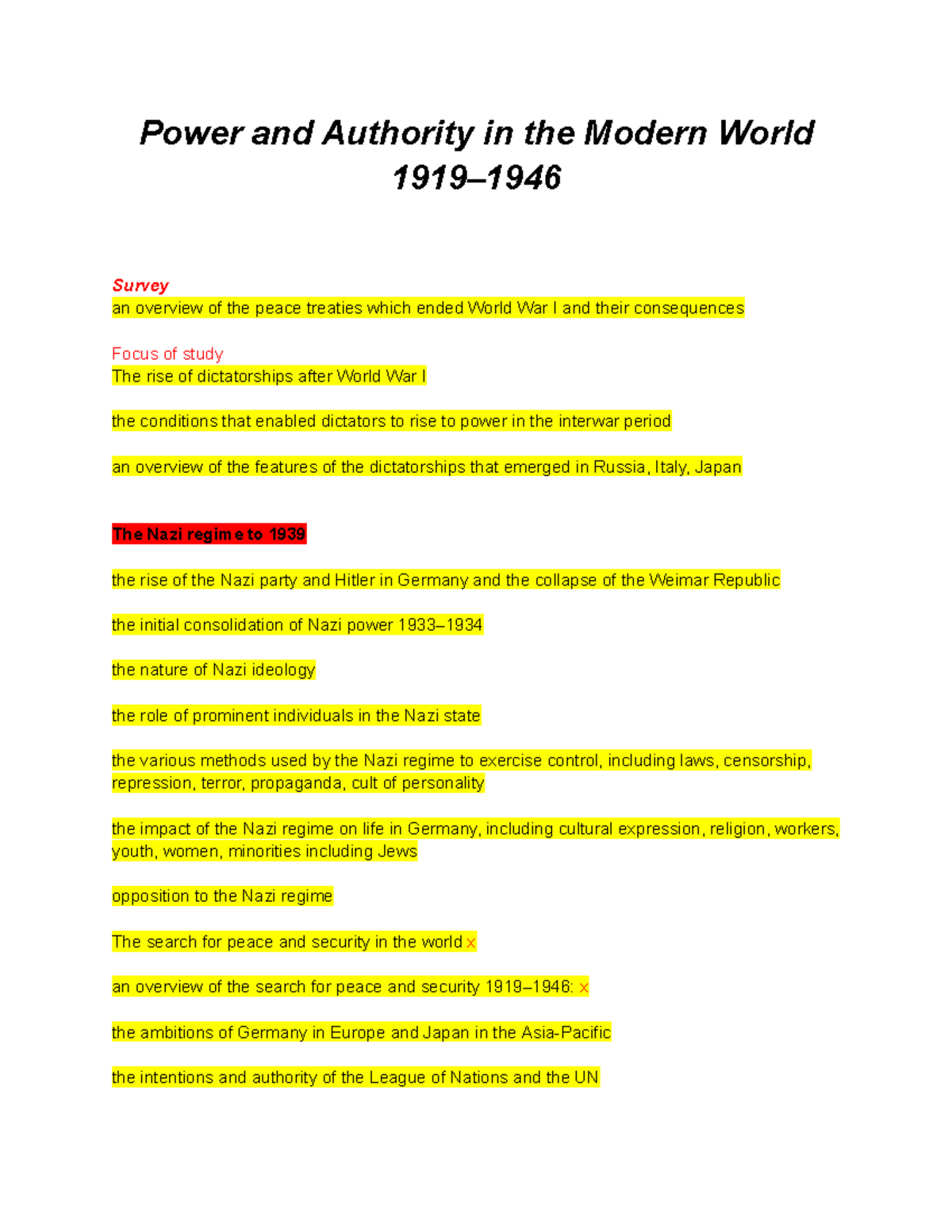 Comprehensive Power and Authority in The Modern World HSC - Power and ...