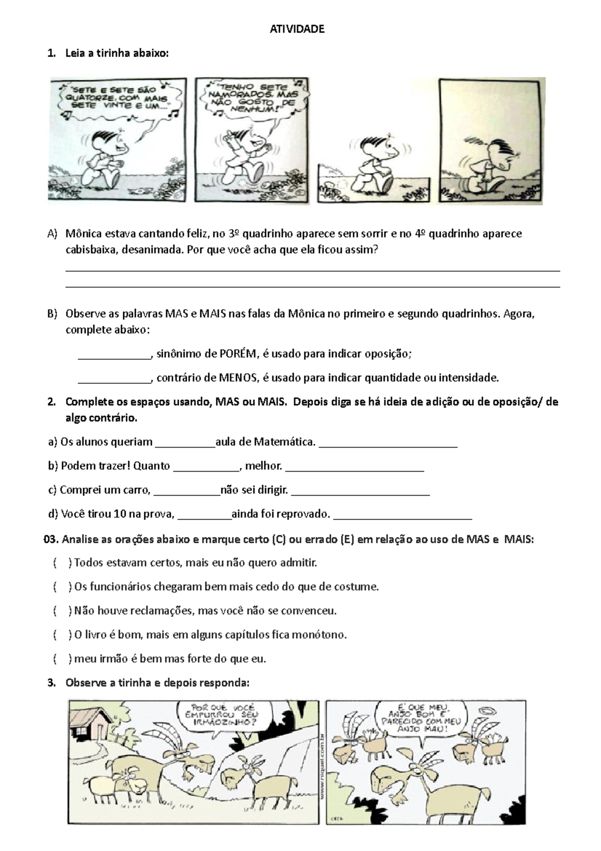 Atividades Com Mal E Mau 4o Ano Com Gabarito - FDPLEARN