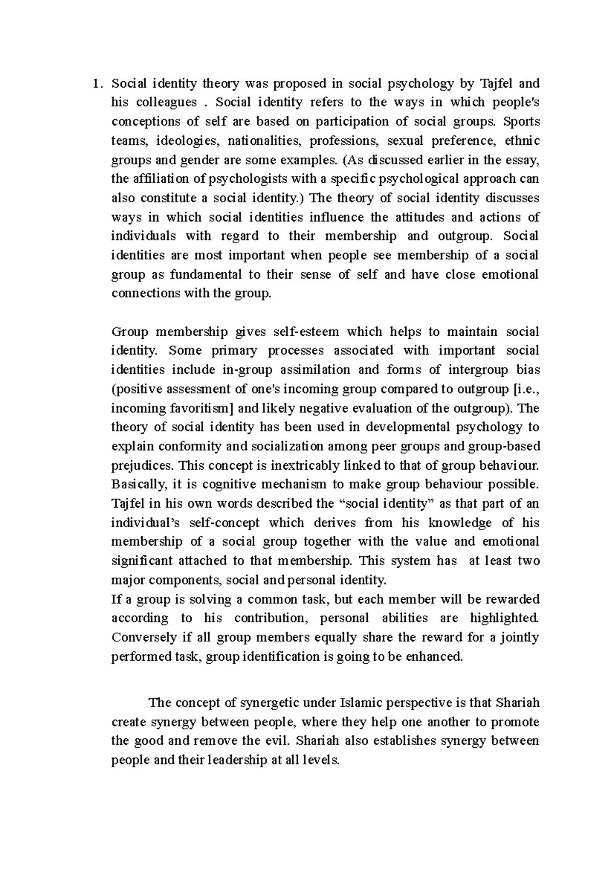 Law and society chp2 - Social identity theory was proposed in social ...