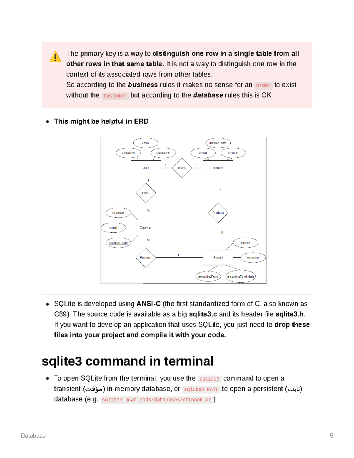 Database (SQL) 2 - ⚠ The primary key is a way to distinguish one row in ...