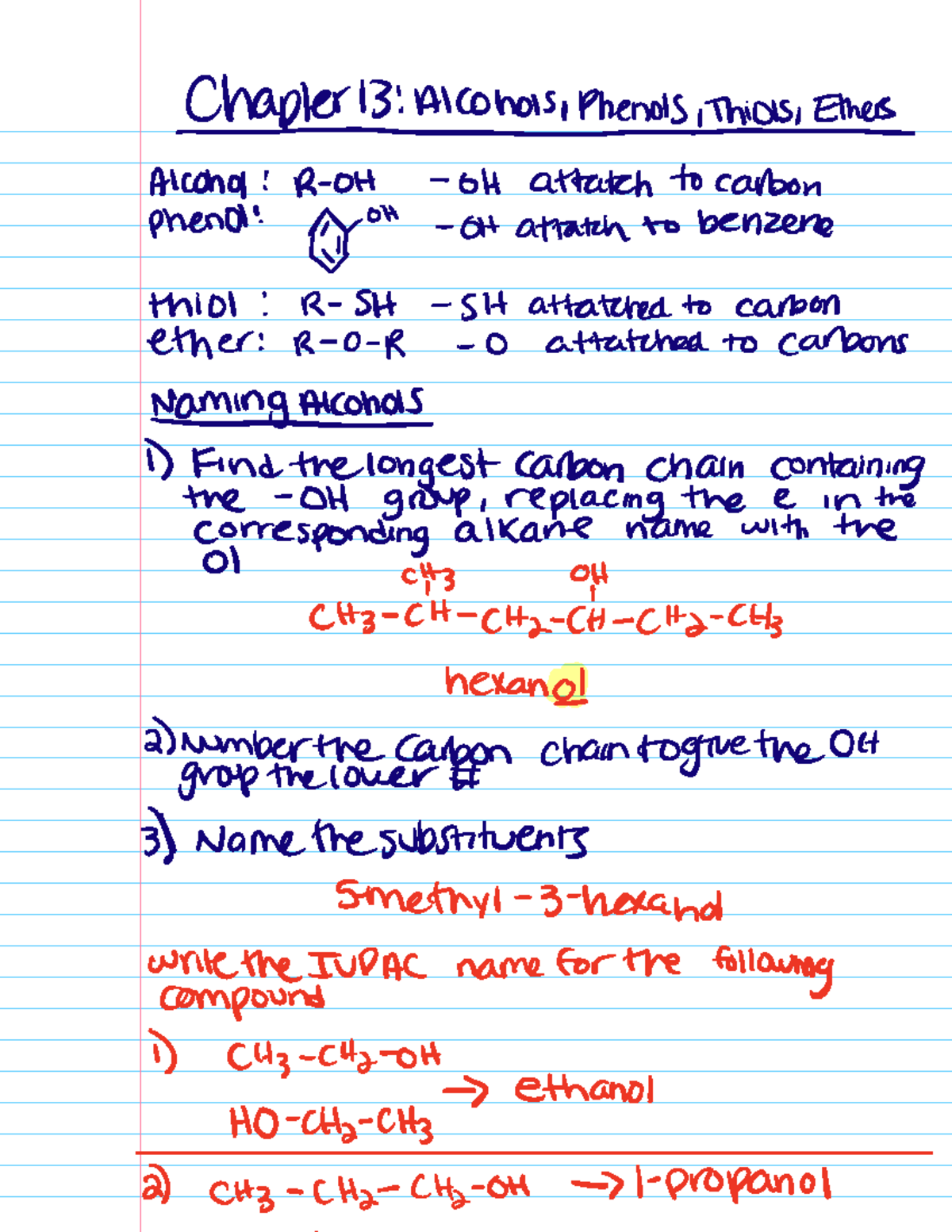 Chem 13-15 - lecture notes for chapters 13-15 - ####### a e phenol g OH ...