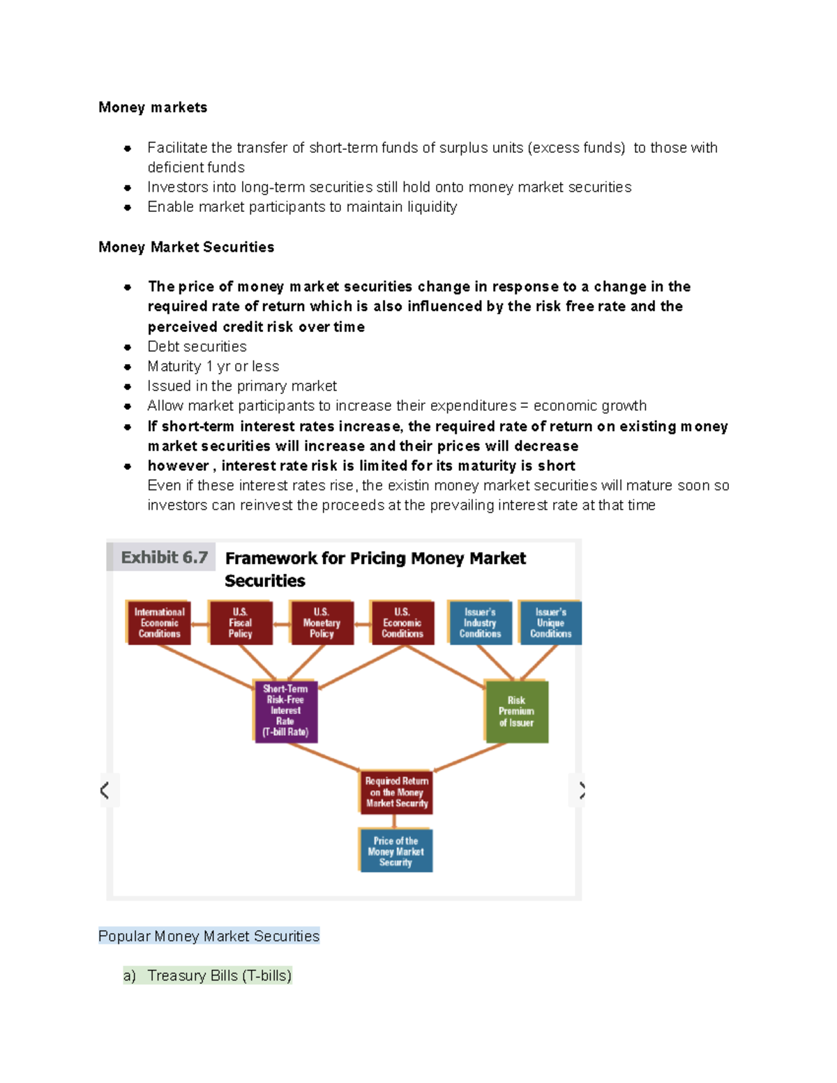 Chap-6-Money-Market-Notes - Money markets Facilitate the transfer of ...