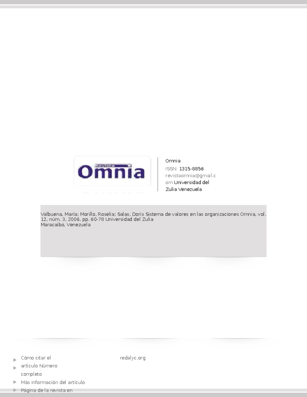 Sistema de Valores - Resumen - Valbuena, María; Morillo, Roselia; Salas ...