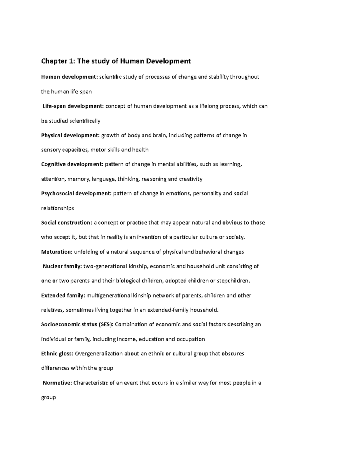 Chapter 1-5devpsy - Summary Human Development - Chapter 1: The study of ...