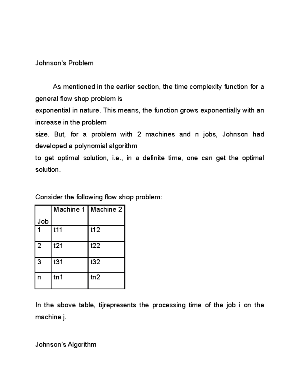 Scpa 3 - notes - Johnson’s Problem As mentioned in the earlier section ...