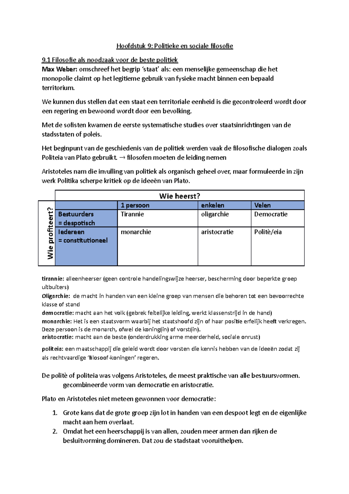 Hoofdstuk 9 samenvatting 2021 - Hoofdstuk 9: Politieke en sociale ...