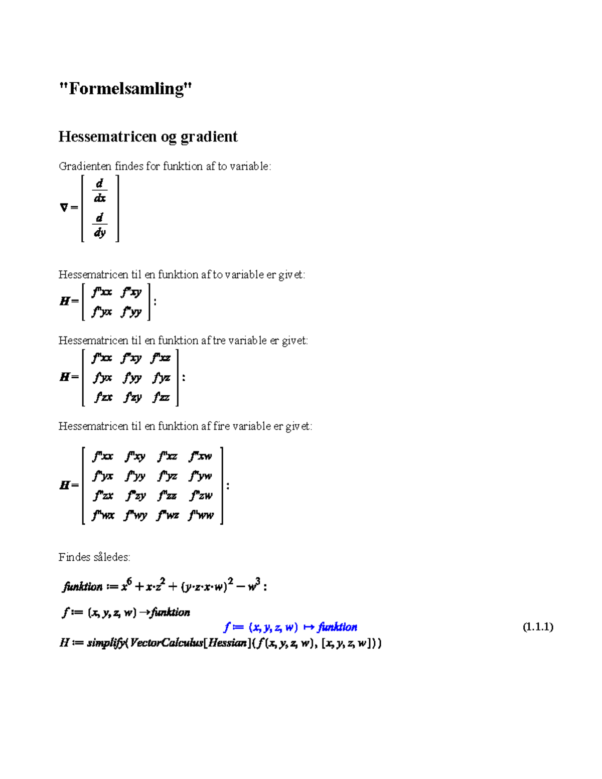 Eksamens Demo Vigtige Formler Mat 1F20 - (1.1)(1.1) "Formelsamling ...