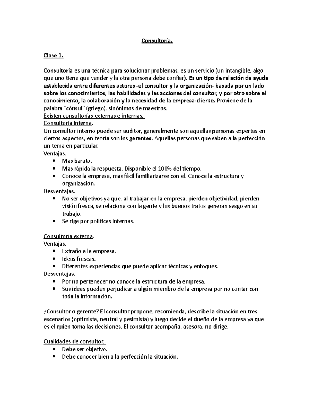Consultoría - consultoria resumen - Consultoría. Clase 1. Consultoría ...