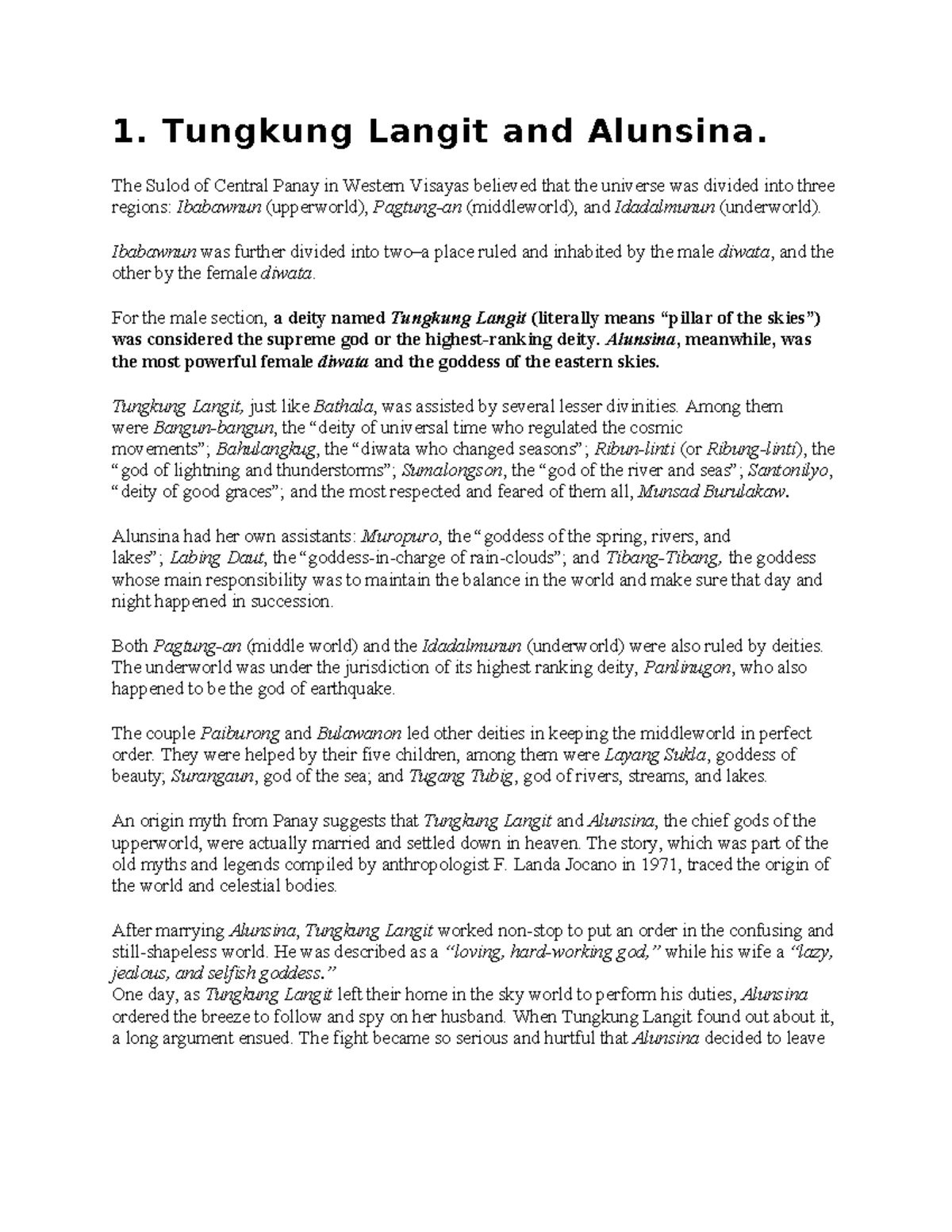 Tungkung Langit and Alunsina - 1. Tungkung Langit and Alunsina. The ...