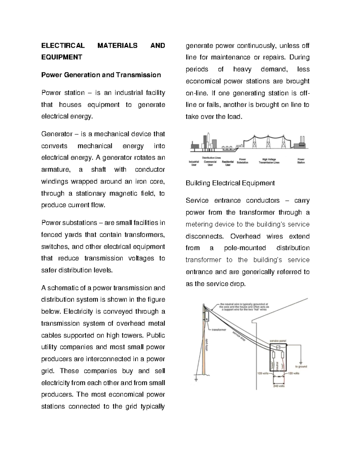 Electircal Materials AND Equipment - ELECTIRCAL MATERIALS AND EQUIPMENT ...