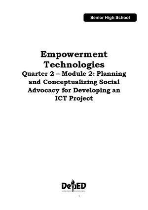 Etech module q2 w4 - Empowerment Technologies Quarter 2 – Module 4: Designing and Developing an ...