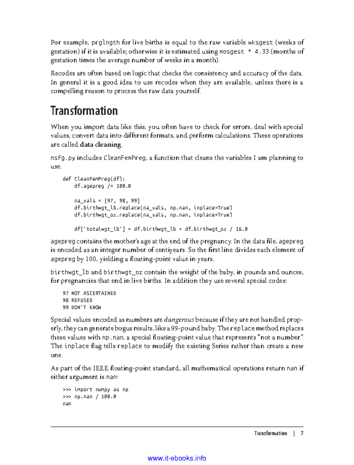 Lecture Notes Exploratory Data Analysis By Allen B Downey 5 For Example Prglngth For Live