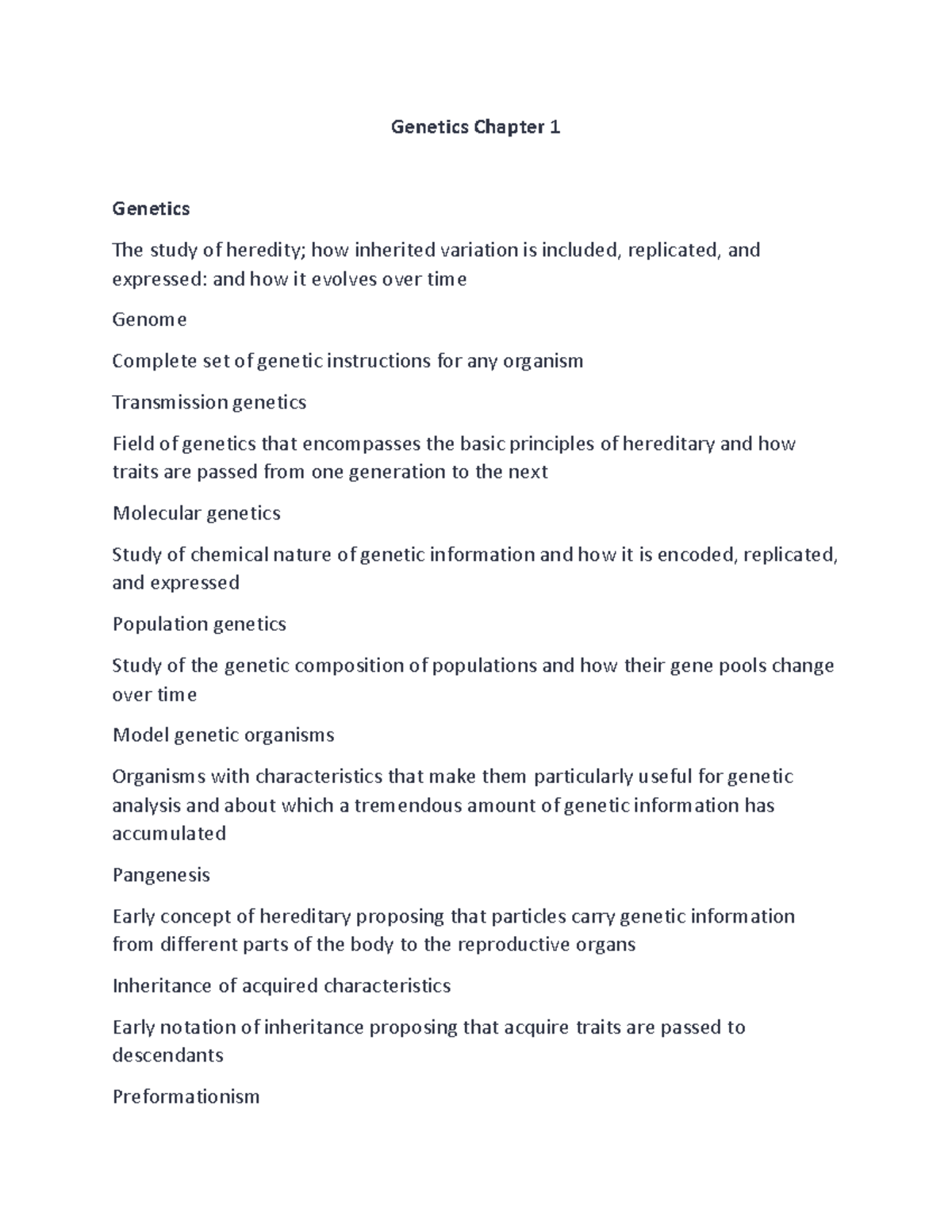 Genetics 1 - Genetics Chapter 1 Genetics The study of heredity; how ...