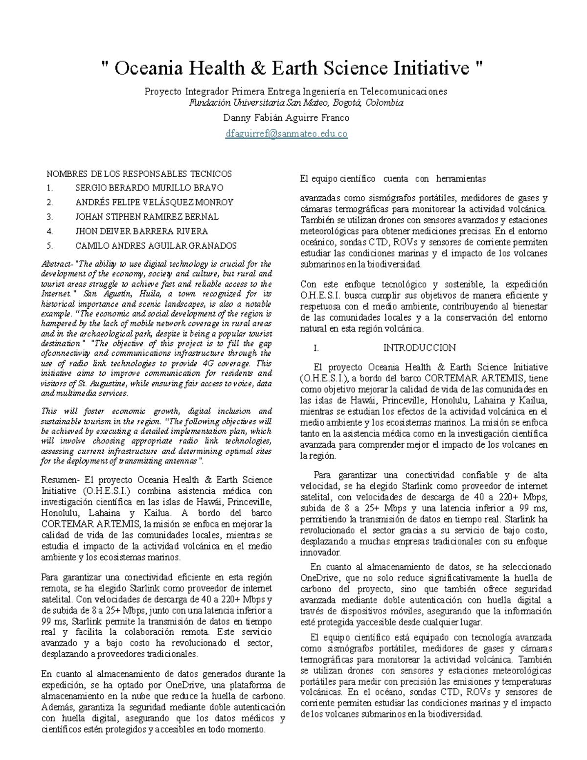 Pag 1 - TEMAS A COMPARTIR - " Oceania Health & Earth Science Initiative ...