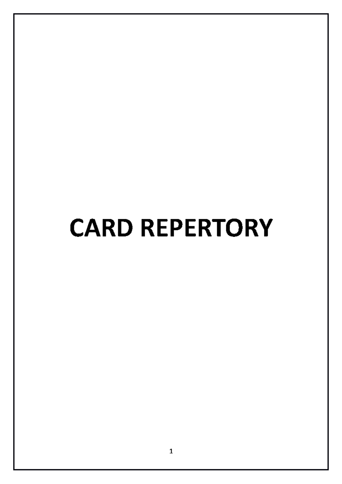 CARD Repertory - CARD REPERTORY 1 INDEX SL NO CONTENT PAGE NO 1 ...
