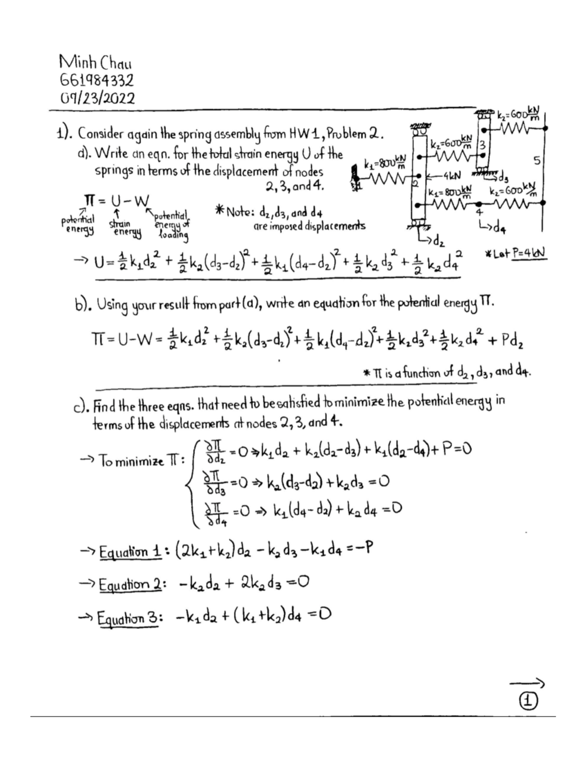 HW 3 Work - Practice on using the Principle of Minimum Potential Energy ...