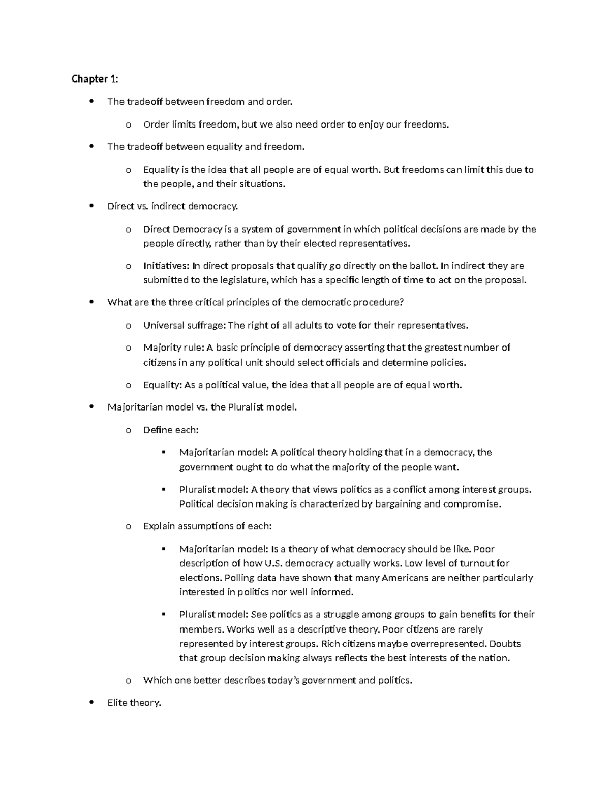 Studying for the Final Exam - Chapter 1: The tradeoff between freedom ...