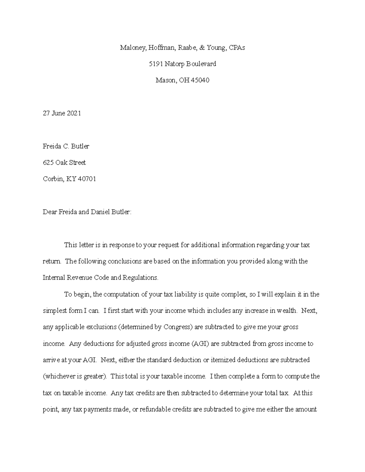 ACC 330 Final Project Three Formal Letter To Client Template Maloney acc-330-final-project-three-formal-letter-to-client-template-maloney