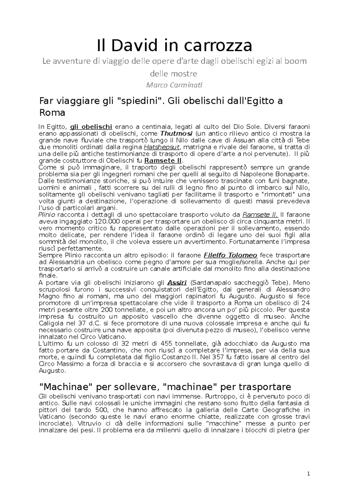 IL David IN Carrozza - Il David in carrozza Le avventure di viaggio ...