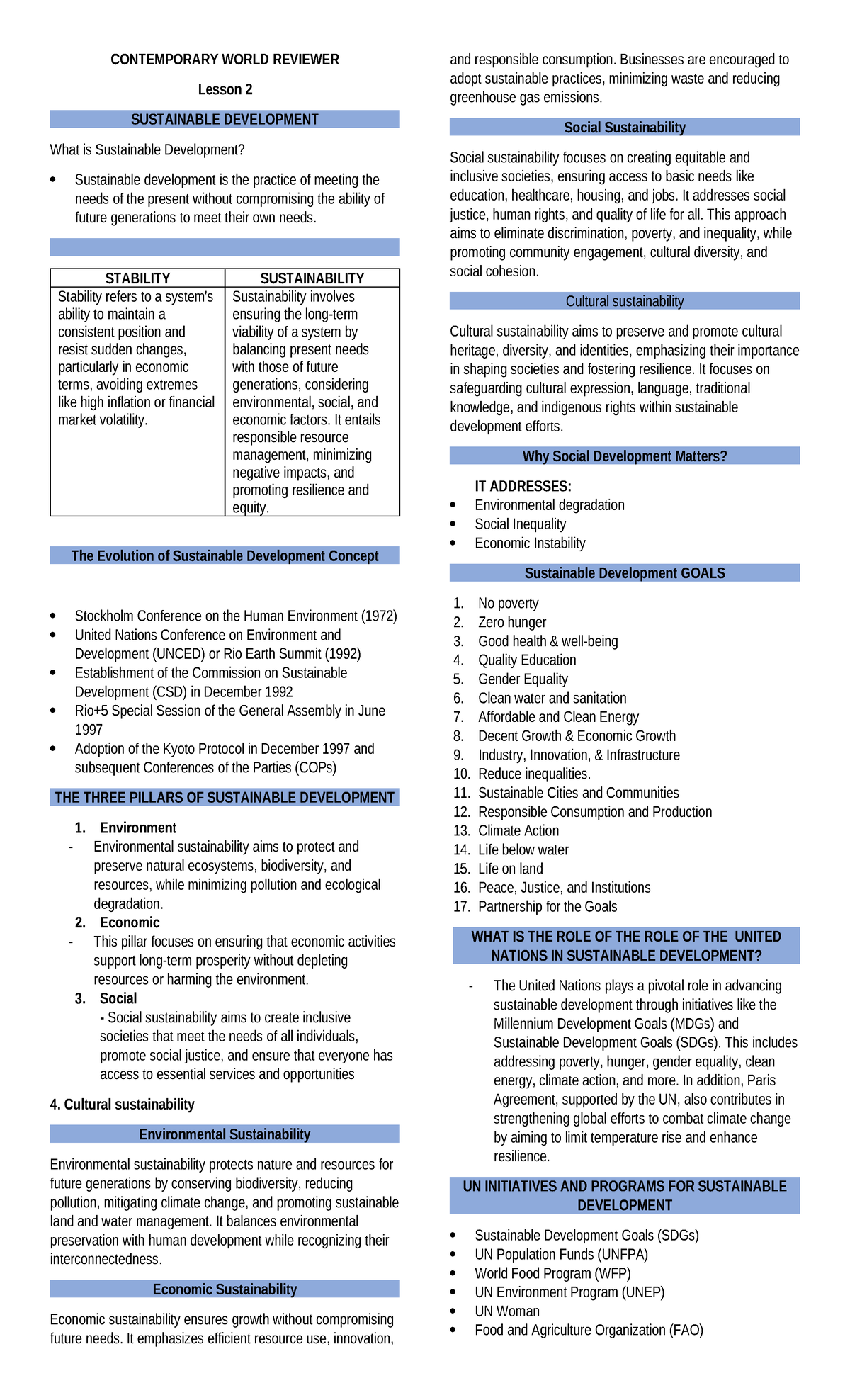 Contemporary World Reviewer - CONTEMPORARY WORLD REVIEWER Lesson 2 ...