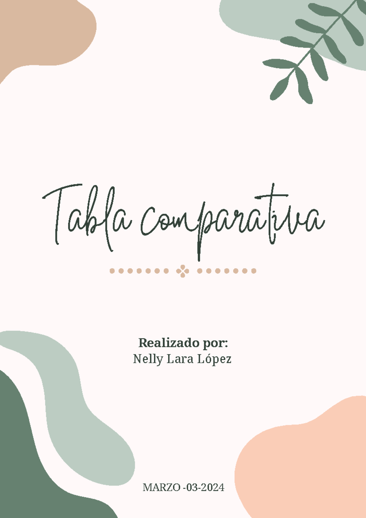 NELL tabla - agar - Tabla comparativa MARZO -03- Realizado por: Nelly ...