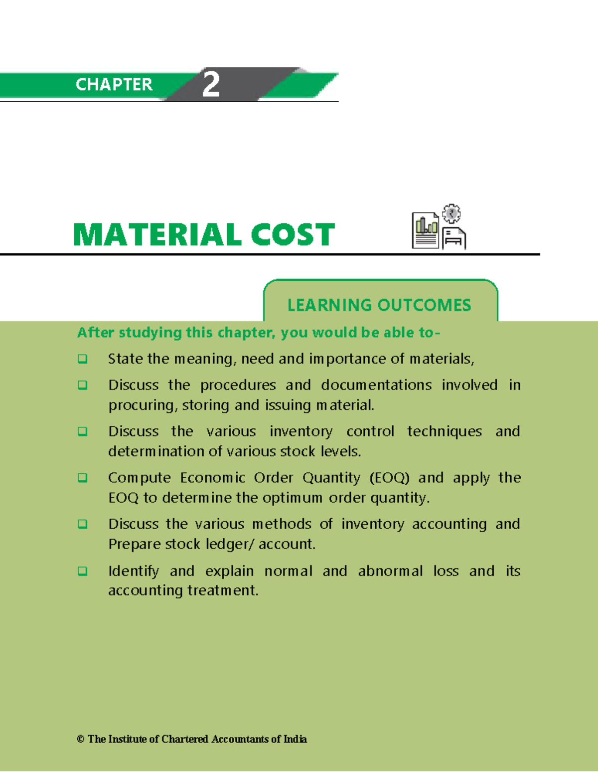 Material-Cost - Bcom notes - LEARNING OUTCOMES MATERIAL COST After ...