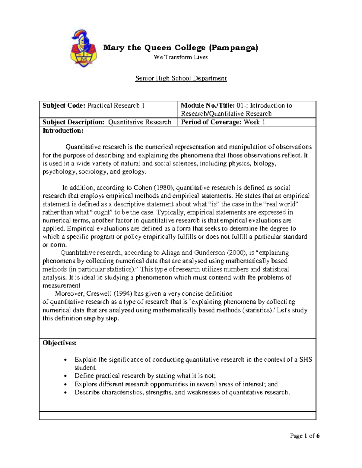 PR2 Module-1 - notes - Mary the Queen College (Pampanga) We Transform ...