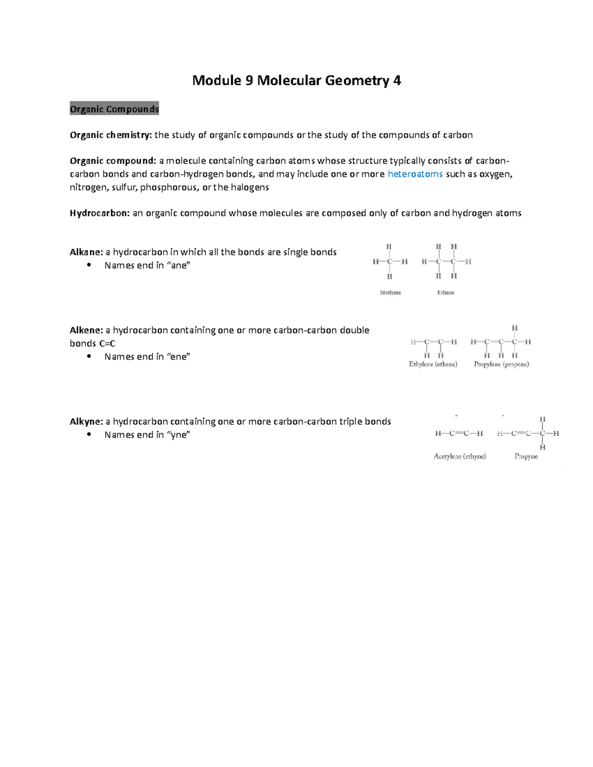 Module 9 Molecular Geometry 4 - Module 9 Molecular Geometry 4 Organic ...