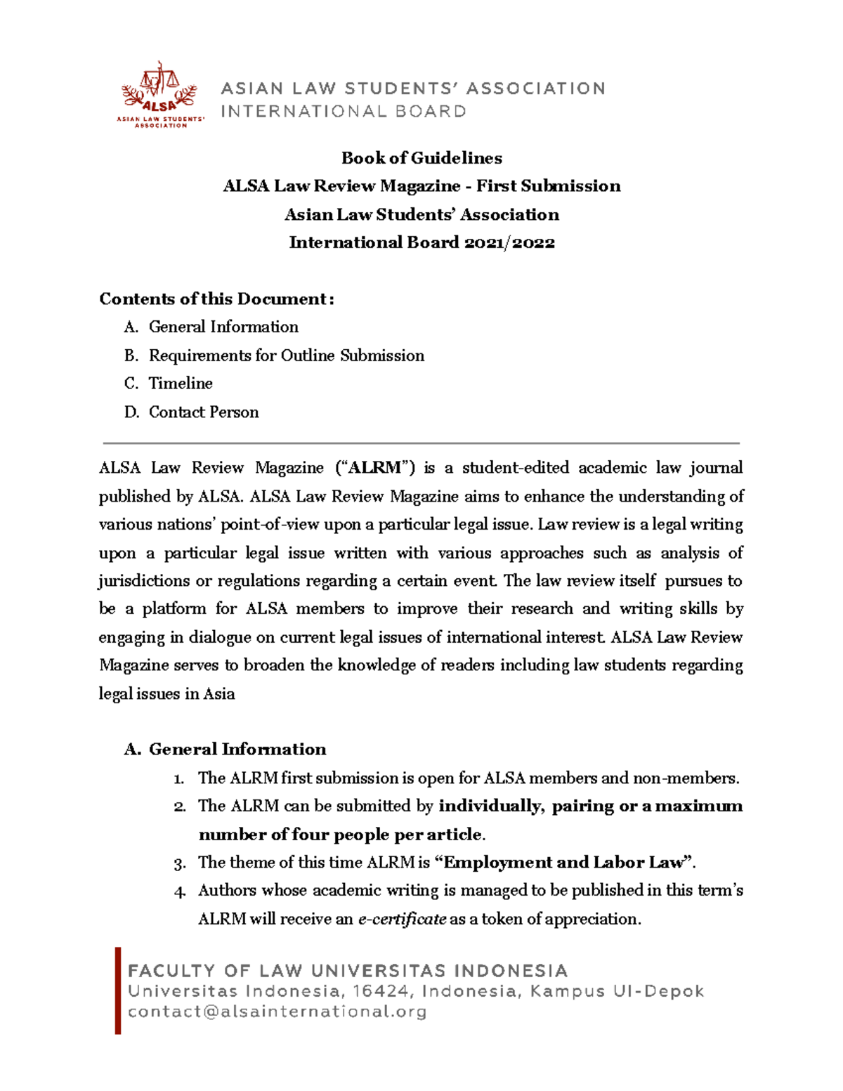 ALRM1 Book of Guidelines hehe haha good luck - Book of Guidelines ALSA ...