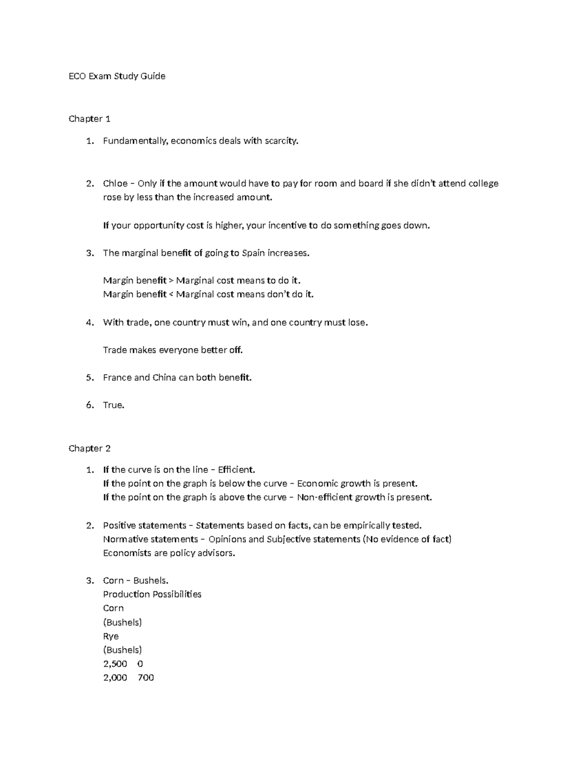 ECO Exam Study Guide - Summary Principles of Microeconomics - ECO Exam ...