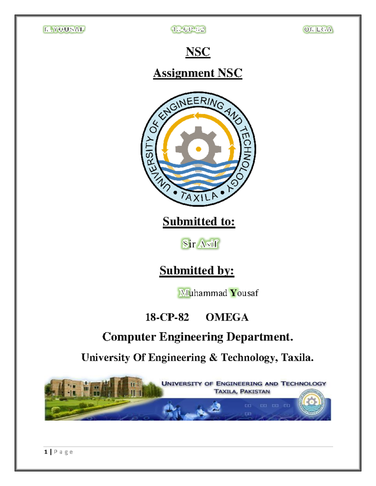 18-CP-82 WMN Assignment - NSC Assignment NSC Submitted to: ir Submitted ...
