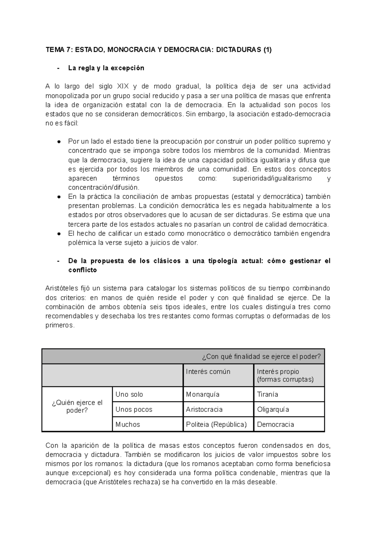 TEMA 7 - ESTADO, MONOCRACIA Y DEMOCRACIA - En la actualidad son pocos ...