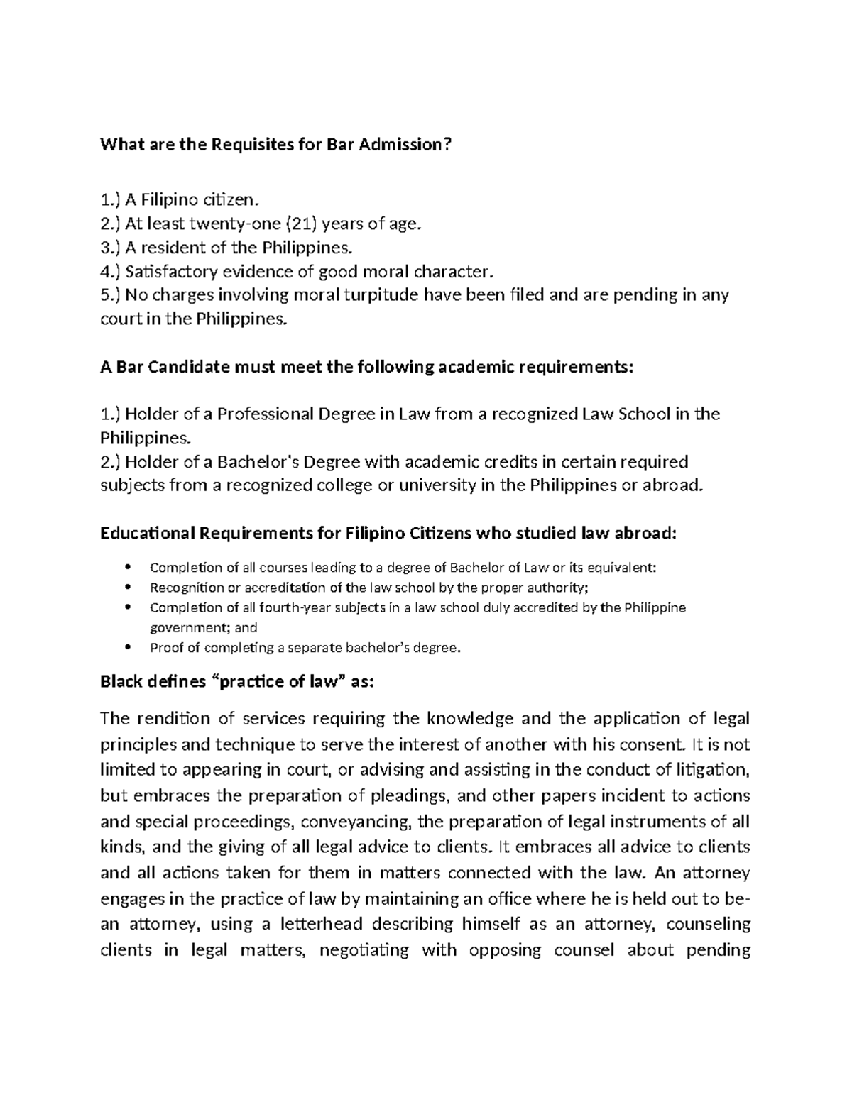 Notes for the PALE Prelim Exam this saturday 15 - What are the ...