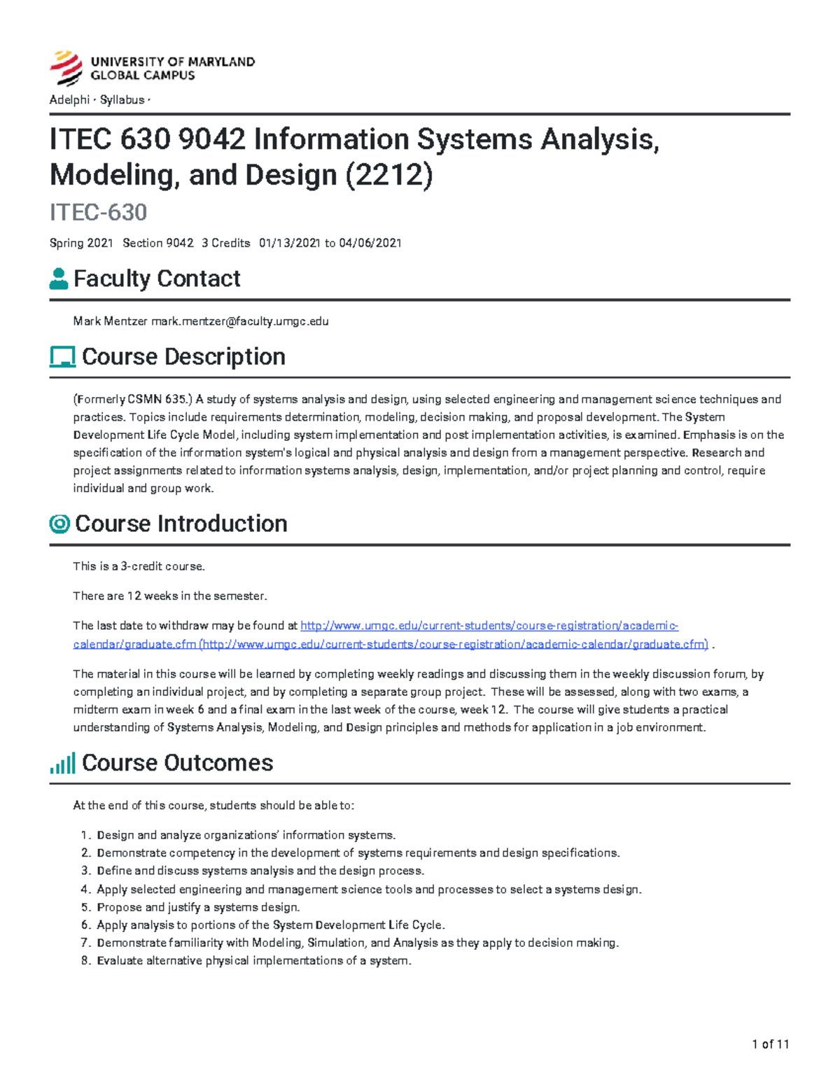 ITEC 630 9042 Information Systems Analysis Modeling and Design 2212 ...