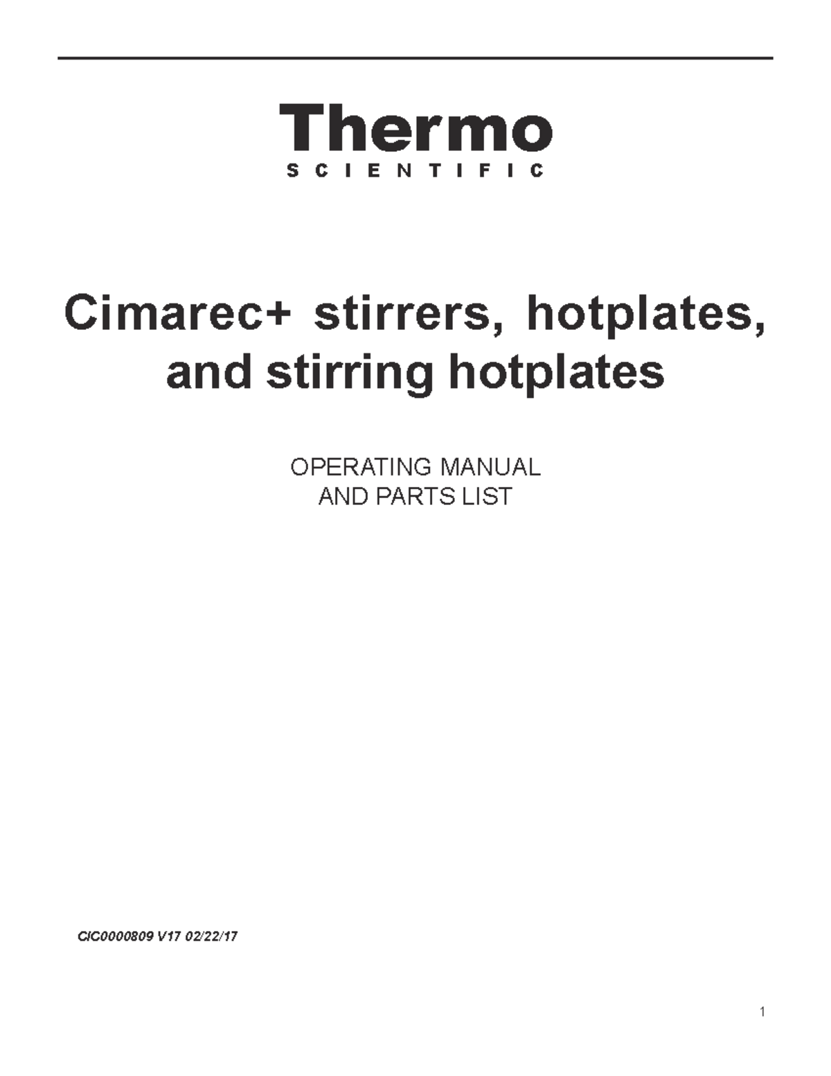 Cimarec Hotplates Stirrers user manual - Cimarec+ stirrers, hotplates ...