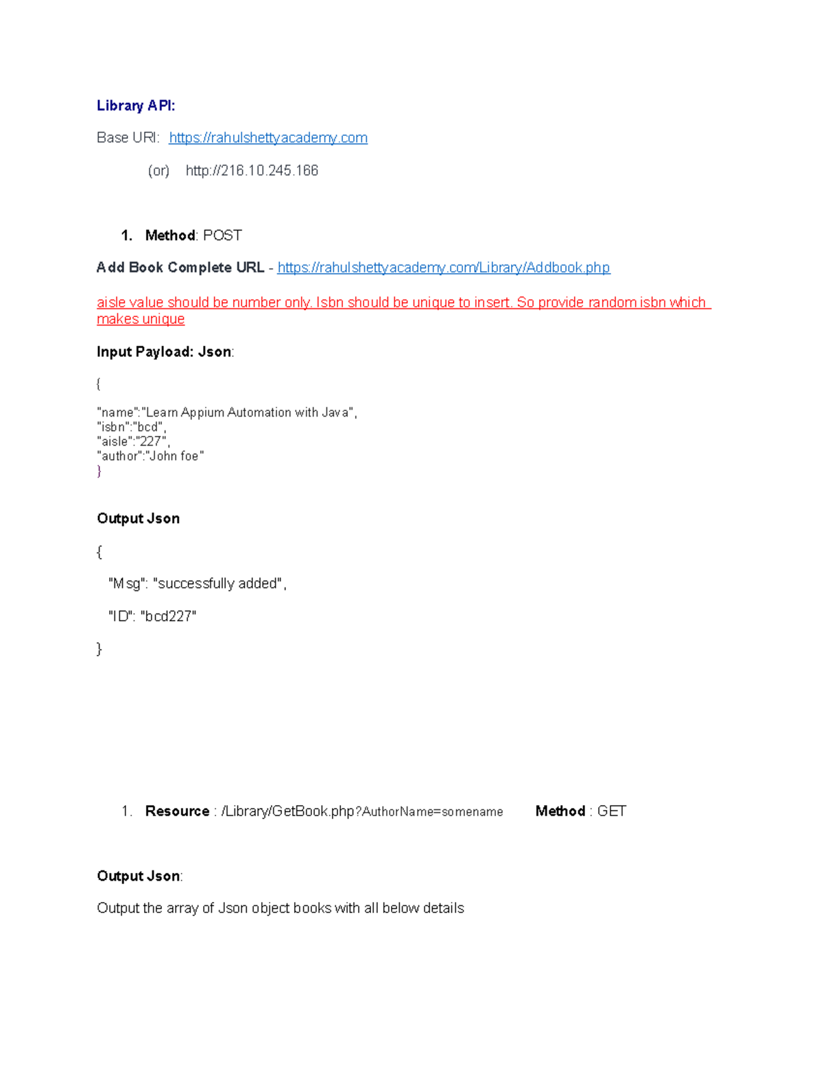 Library Api Api Library Api Base Uri Rahulshettyacademy Or 21610 Method Post Add 2456