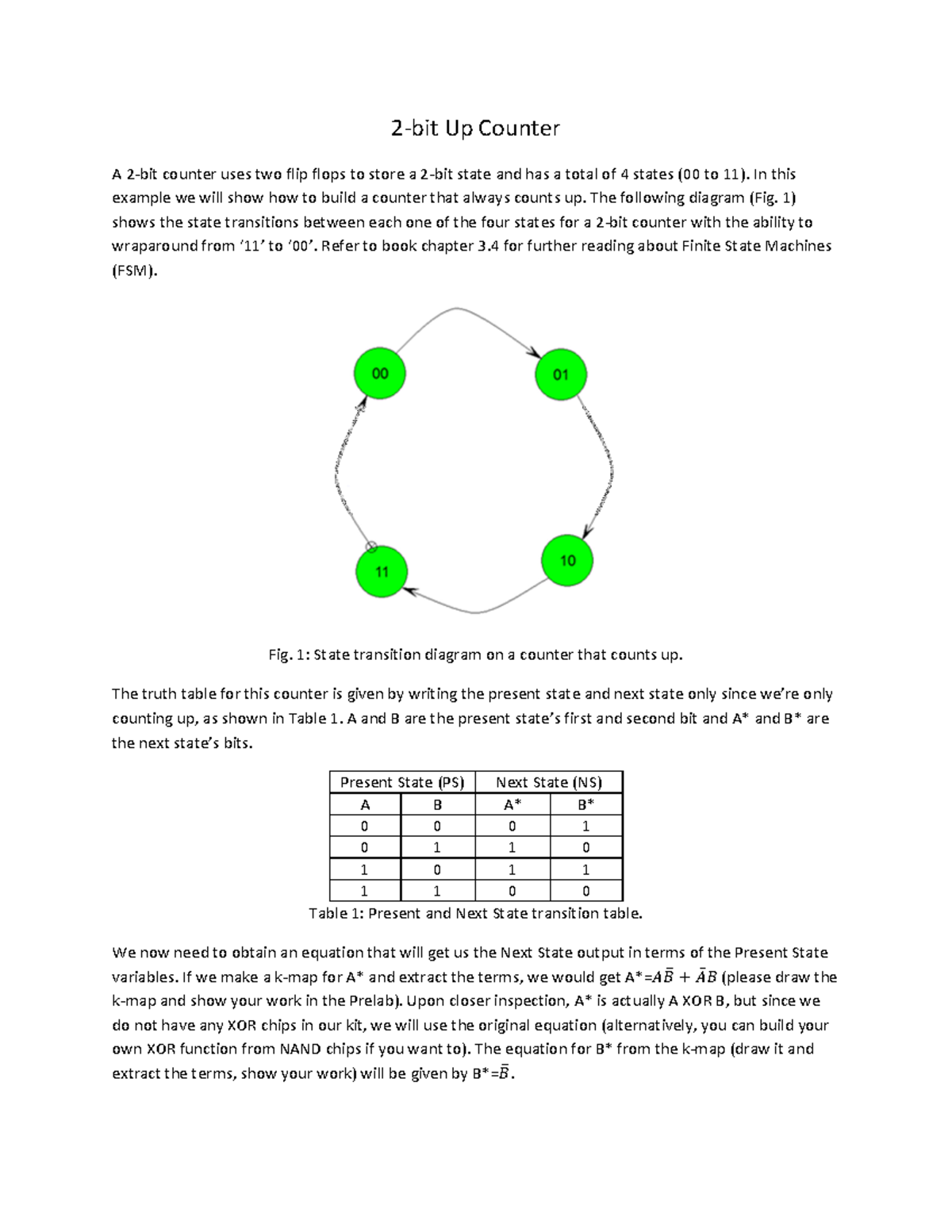Lab4 tutorial - lab - 2-bit Up Counter A 2-bit counter uses two flip ...